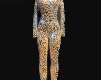 Sparkly Jumpsuit Mirror Jumpsuit Luxury Designer Jumpsuit - Etsy