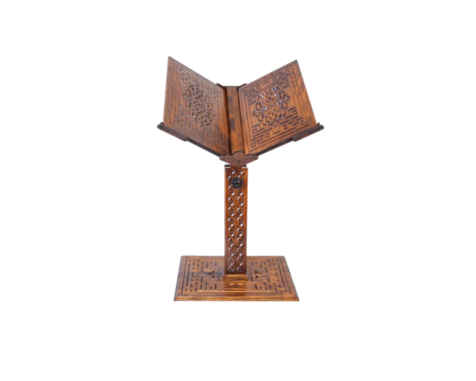 Adjustable Wooden Book Stand: Carved Quran, Bible, Torah Holder - Etsy