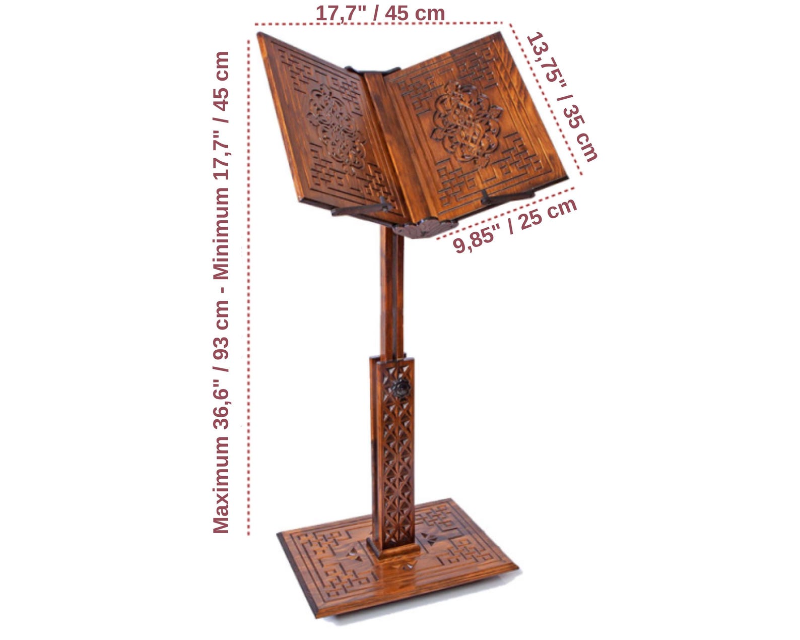 Adjustable Wooden Book Stand: Carved Quran, Bible, Torah Holder - Etsy