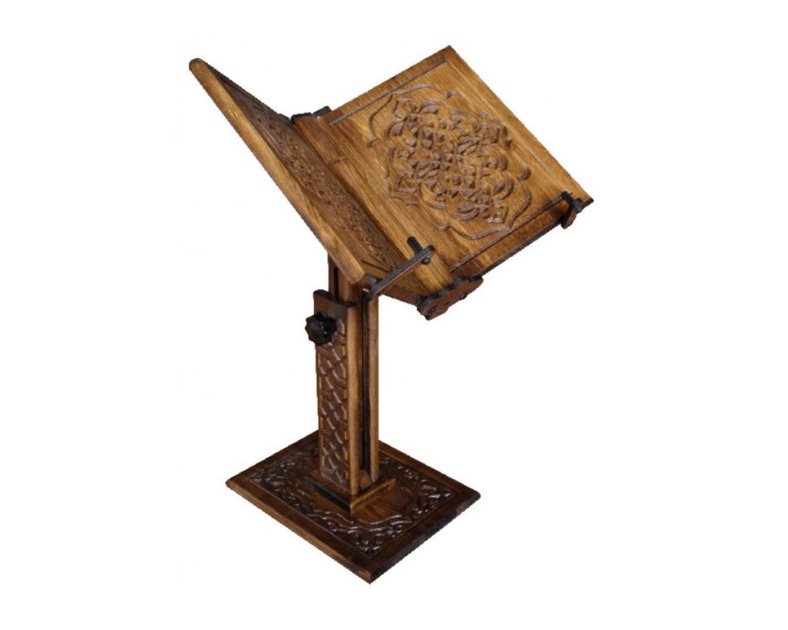 Wood Book Stand,height Adjustable Book Stand, Quran, Bible, Torah ...