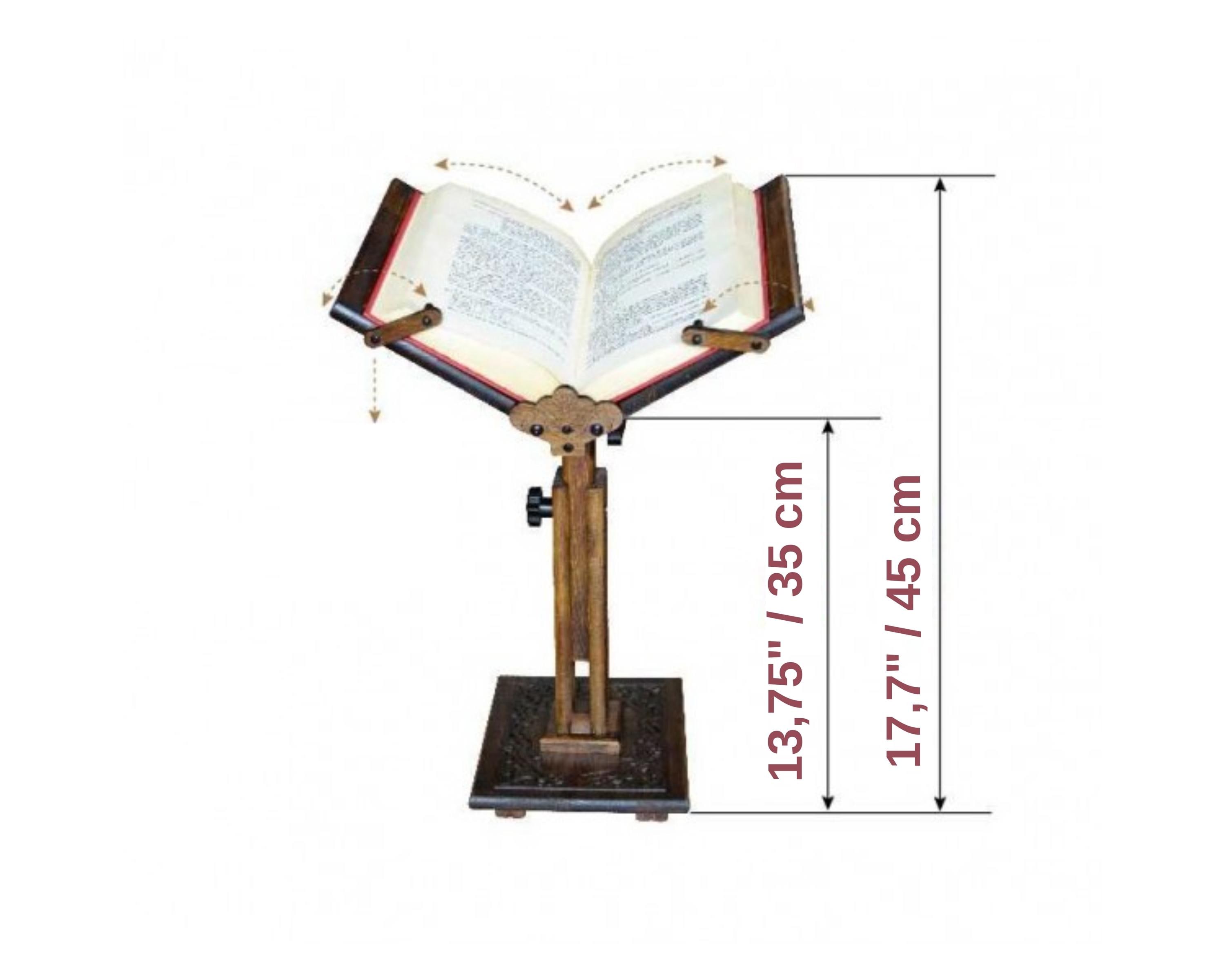 Wood Book Stand,height Adjustable Book Stand, Quran, Bible, Torah ...