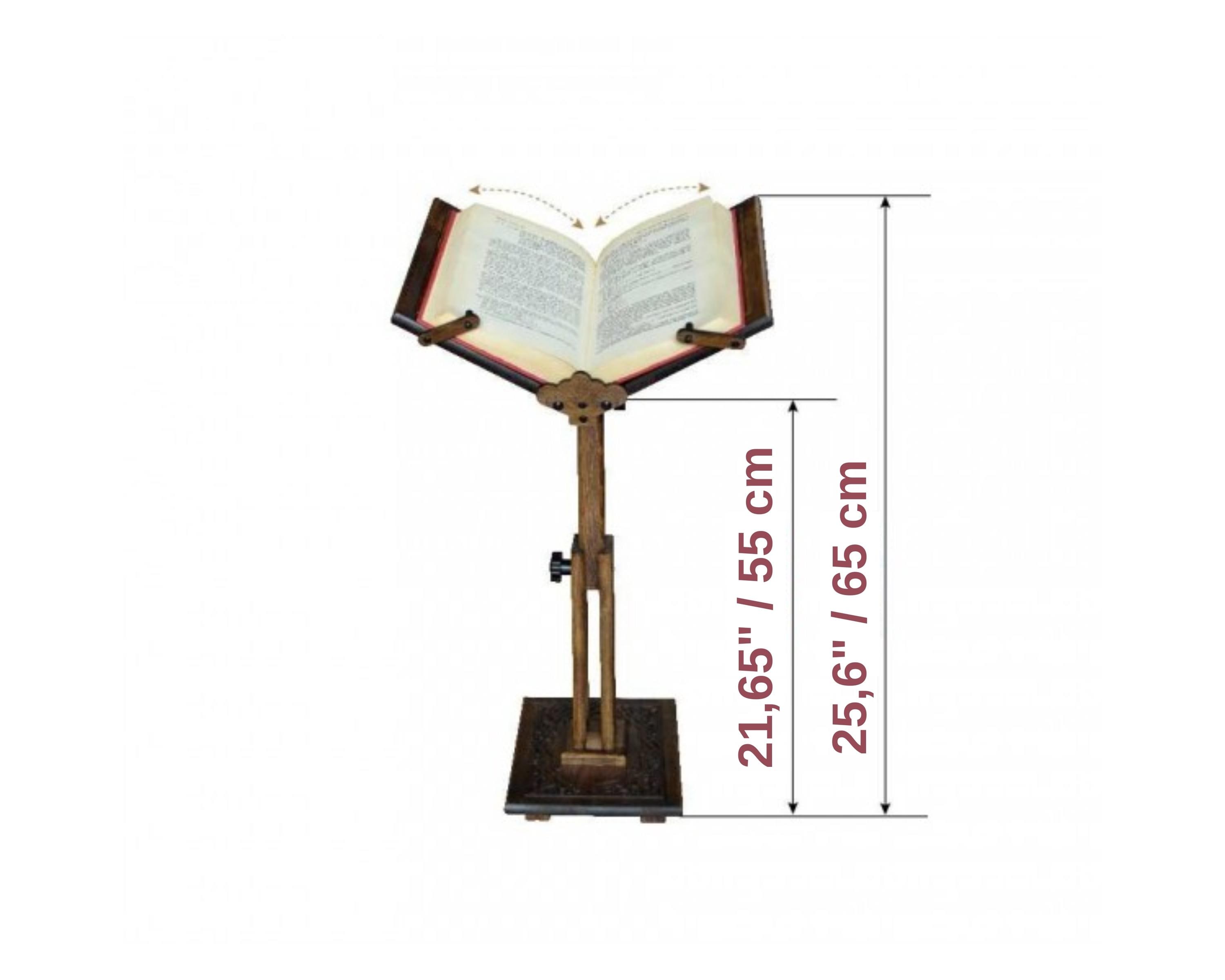Wood Book Stand,height Adjustable Book Stand, Quran, Bible, Torah ...