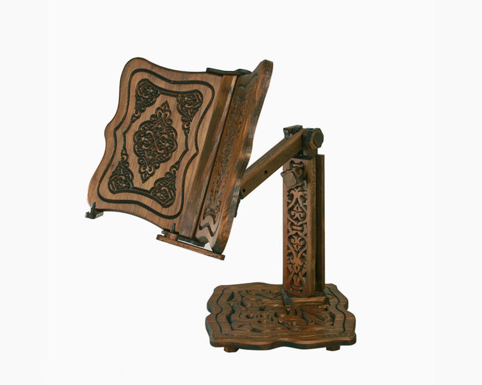 Wooden Large Adjustable Bible Stand, Quran, Bible, Torah Holder Lectern ...