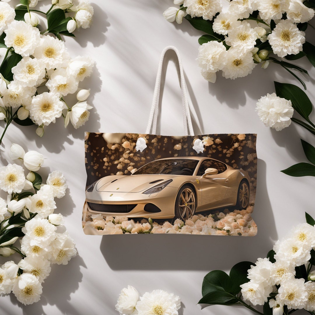 Ferrari Creme Weekender Bag, Fancy Girl Designer Overnight Carry-on ...