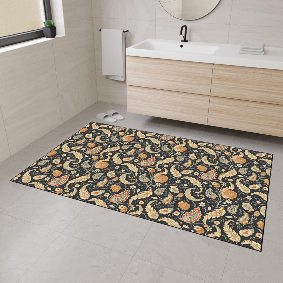 Stylish Heavy Duty Floor Mat With Floral Design Perfect for Entryway ...