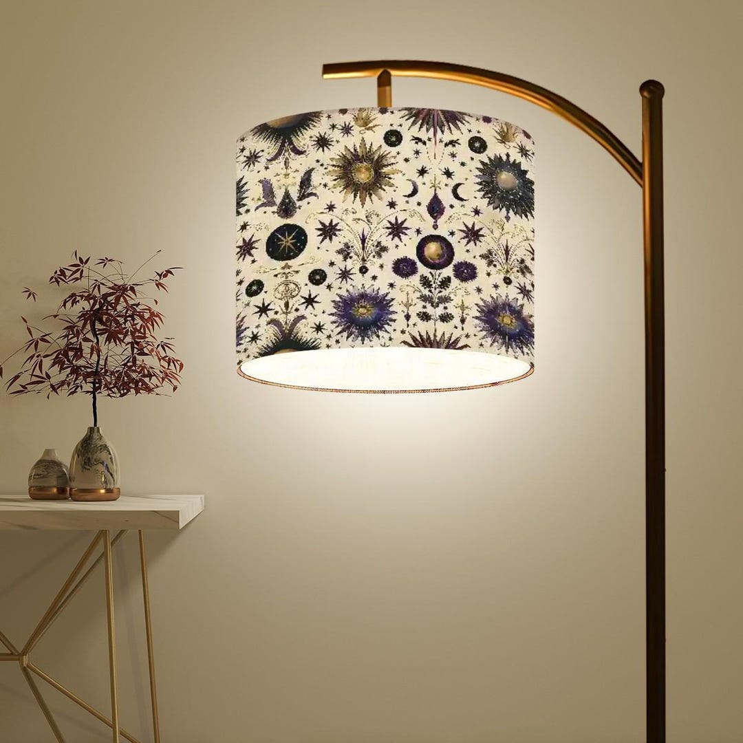 Celestial Sublimation Arc Floor Lamp (made in USA), Home Decor Stylish All Over Print Design ...