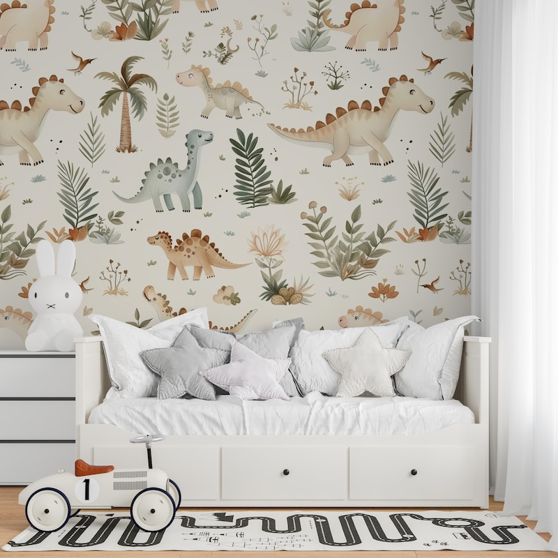 Dinosaur Vinyl Wallpaper - Etsy