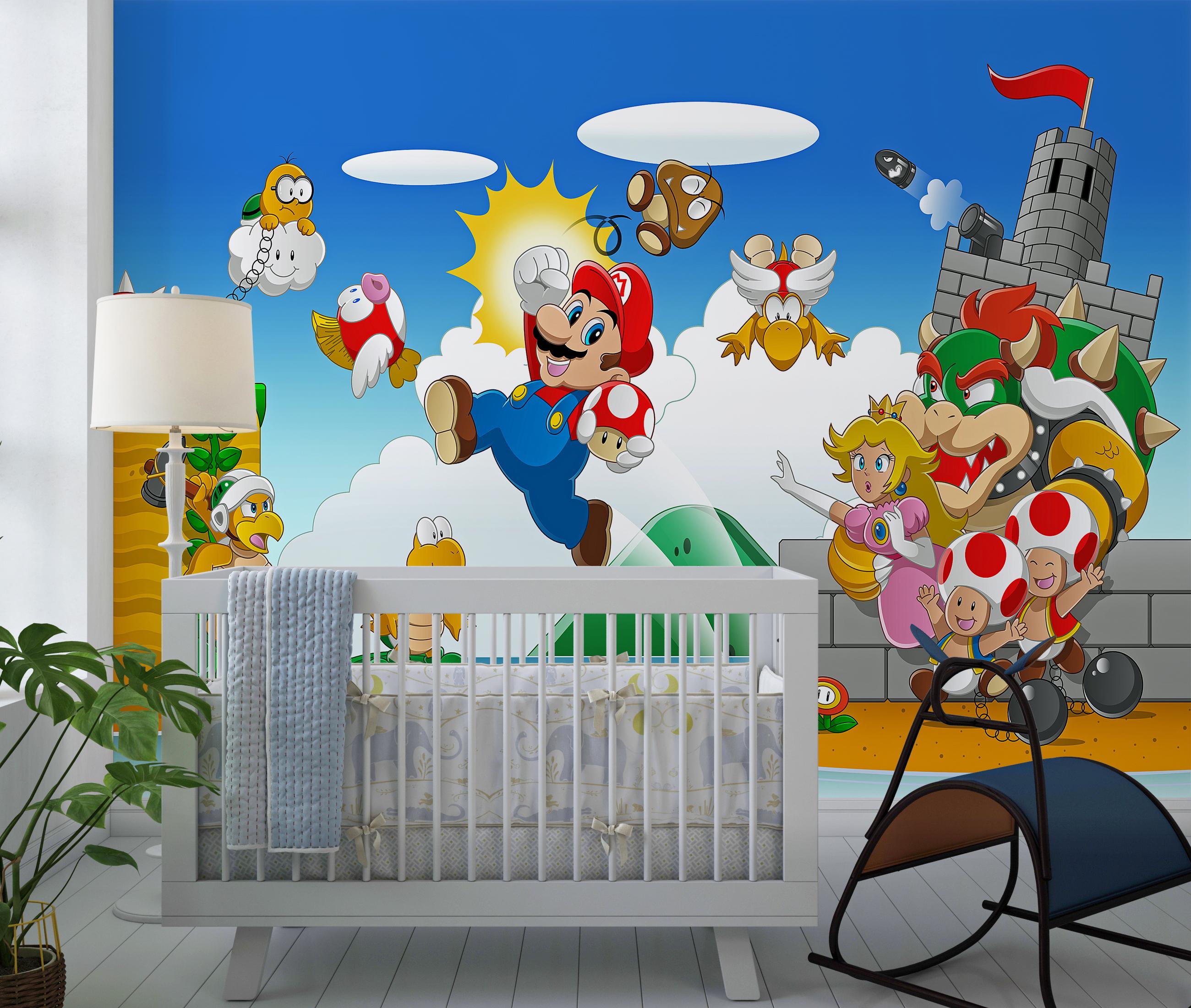 Super Mario Wallpaper for Living Room, Super Mario Nursery Wall Paper ...