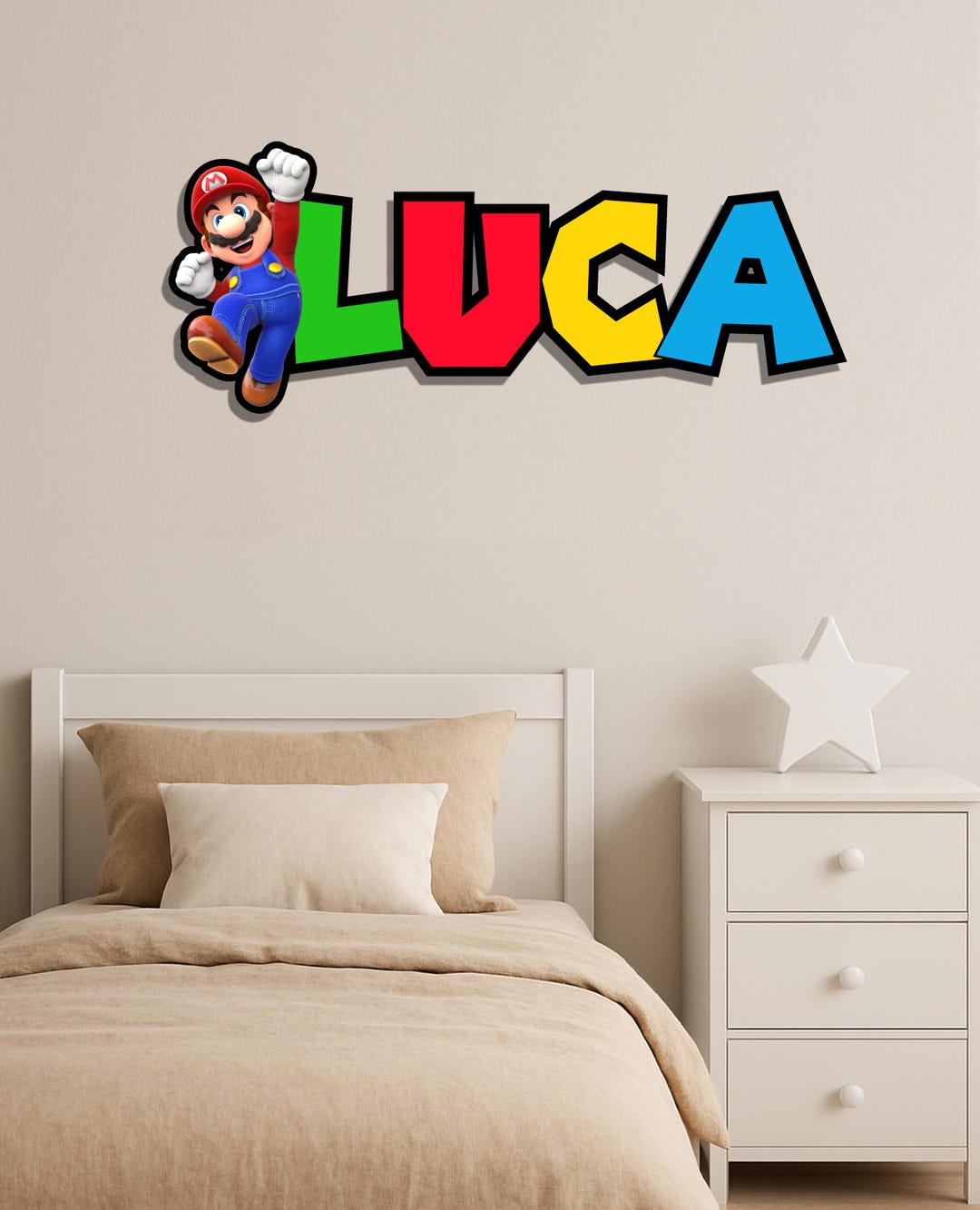 Super Mario Luigi Kids Nursery Young Room Door Wooden Wall Art Signs ...