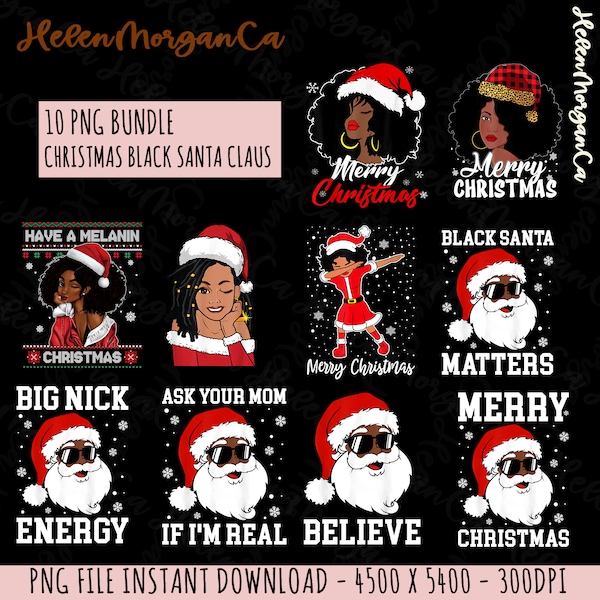 Black Santa Svg - Etsy