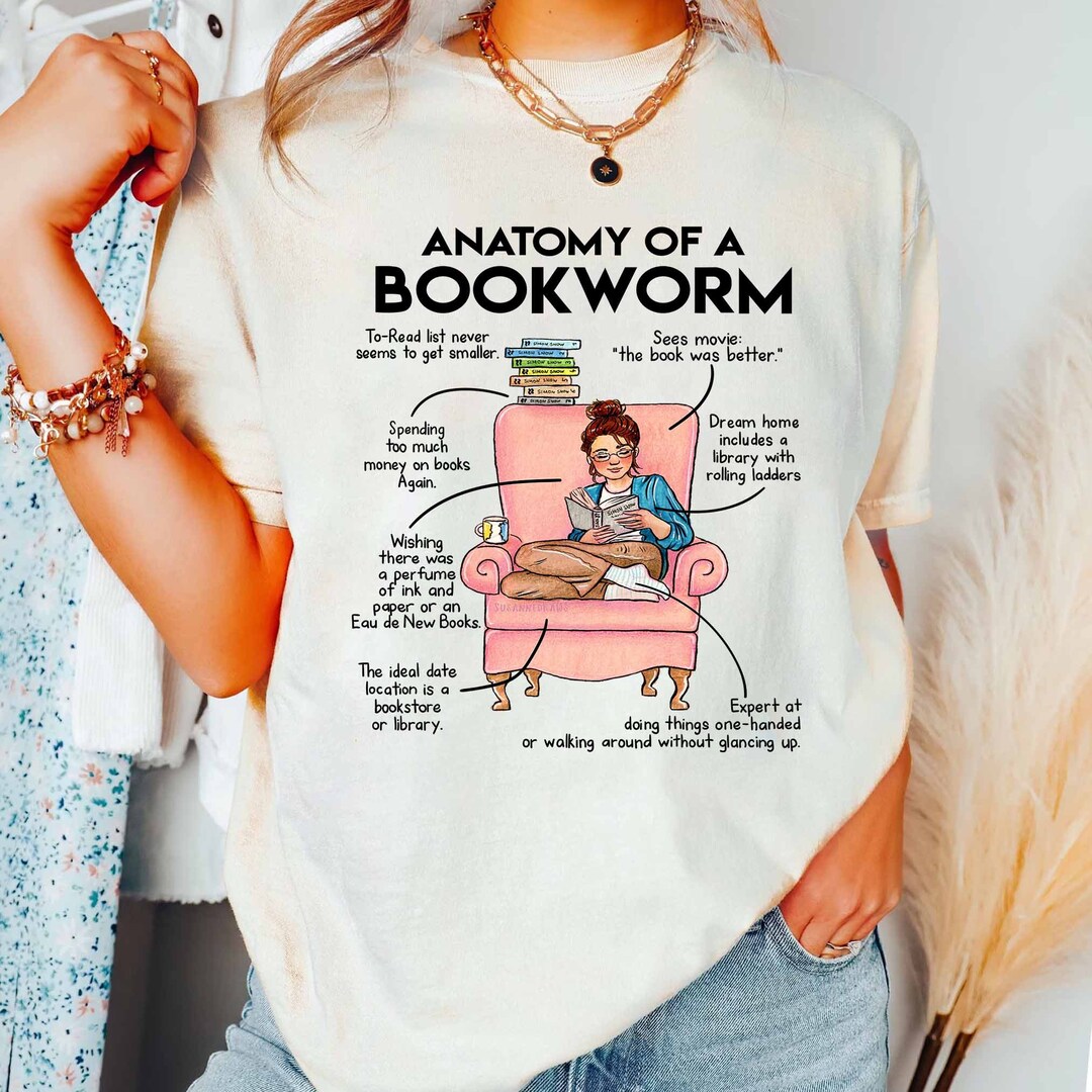 Anatomy Of A Bookworm Shirt Womens Reading Shirt Book Lover T Shirt