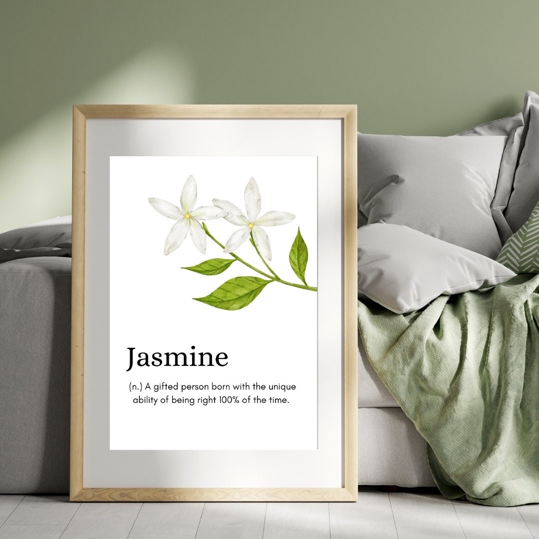 Jasmine Flower Definition Print: Botanical Wall Art (digital Download ...