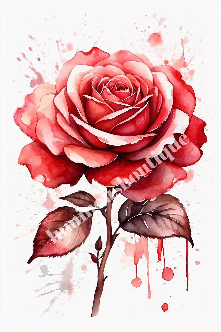 Red Rose Flower Clipart 8 High Quality Jpgs - Junk Journals, Digital ...