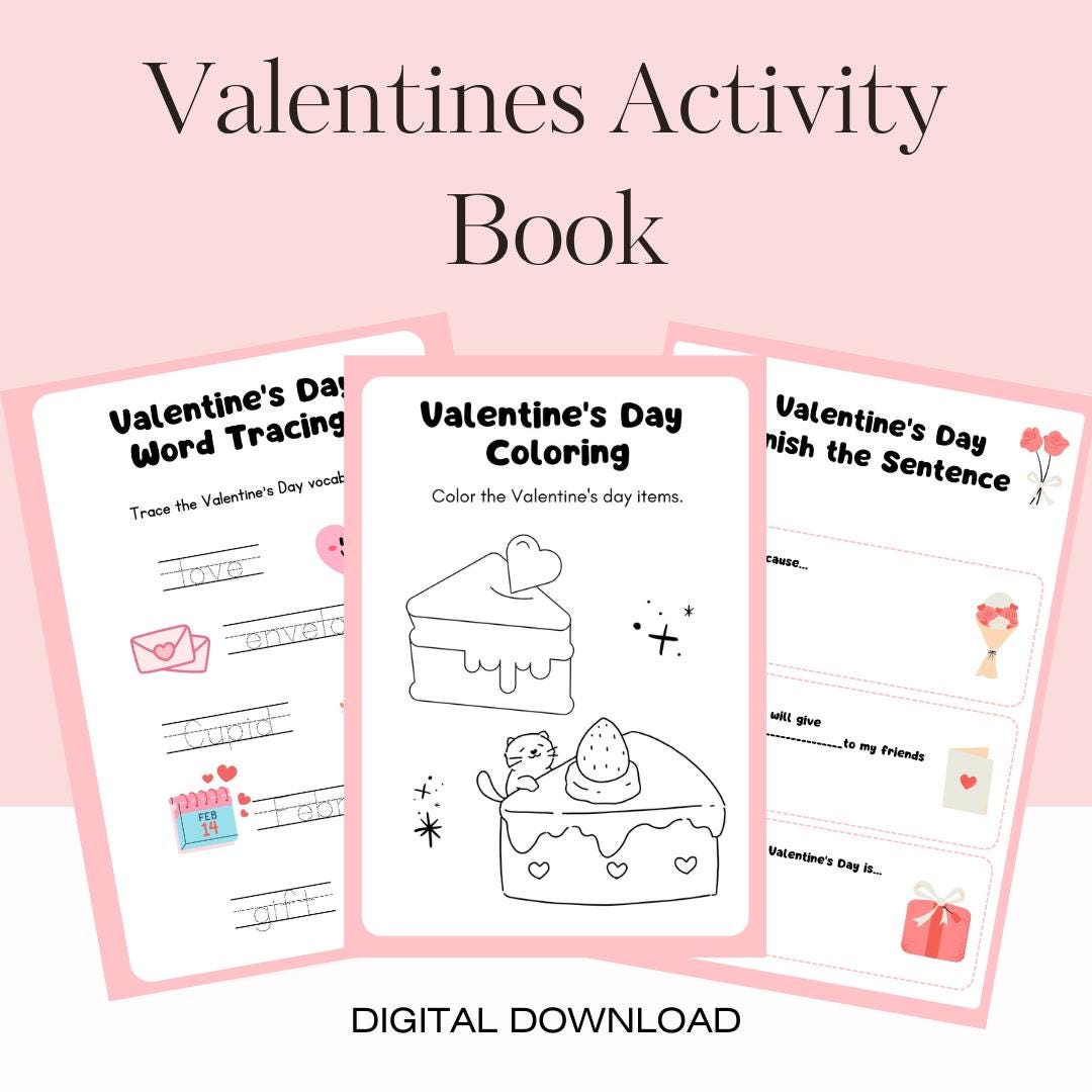 Valentine’s Day Printable Activity Bundle Kids Coloring Pages ...