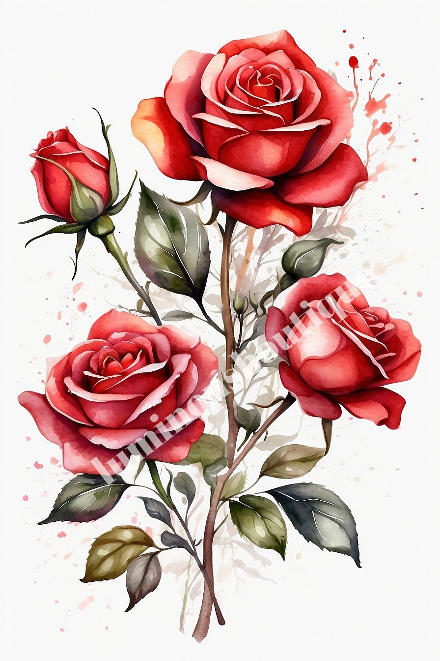 Red Rose Flower Clipart 8 High Quality Jpgs - Junk Journals, Digital ...