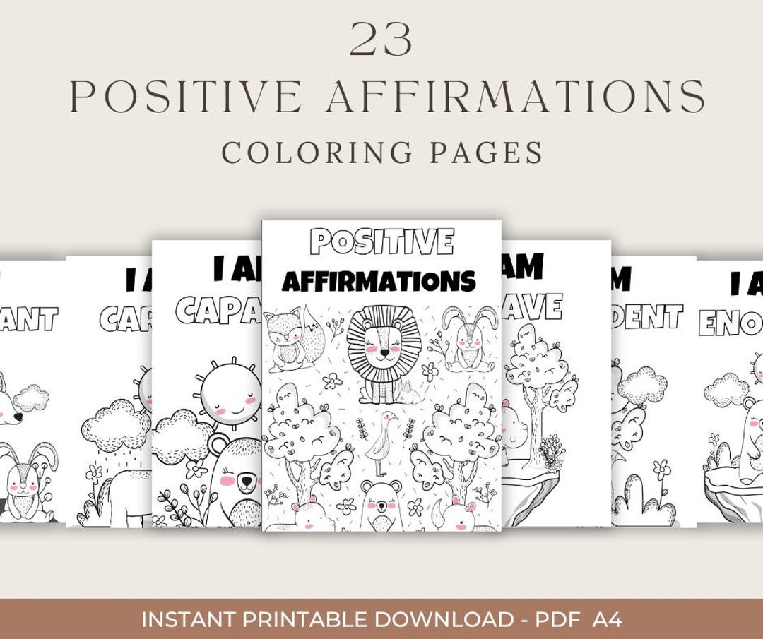 Affirmation Coloring Book Motivational Coloring Pages, Printable Self ...