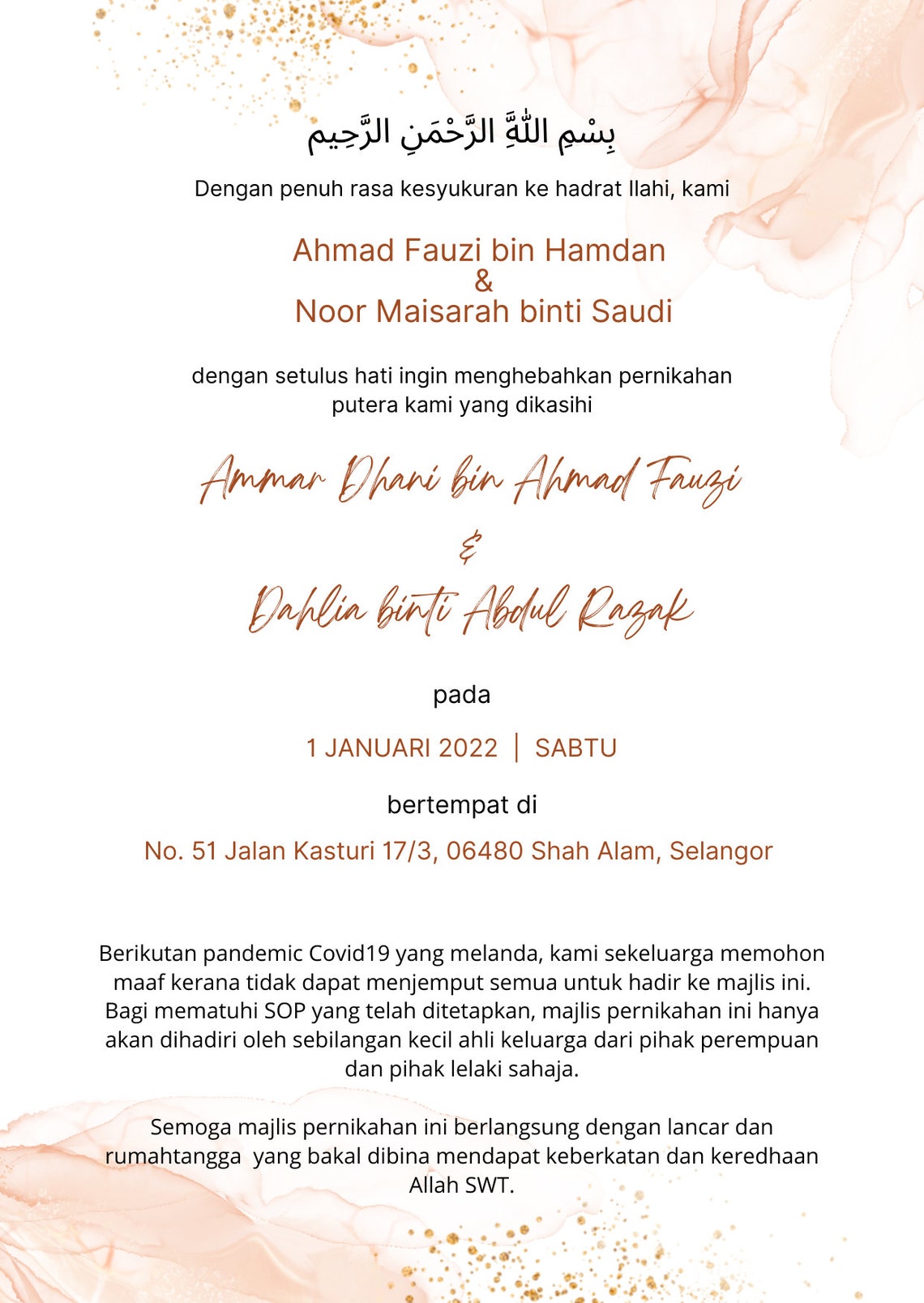 Wedding Invitation Akad Nikah Engagement Majlis Pertunangan Majlis ...