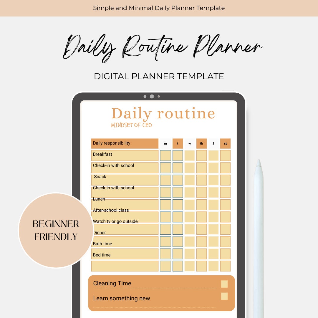 Daily Routine Planner for Kids, Morning and Evening Routine Planner PDF ...