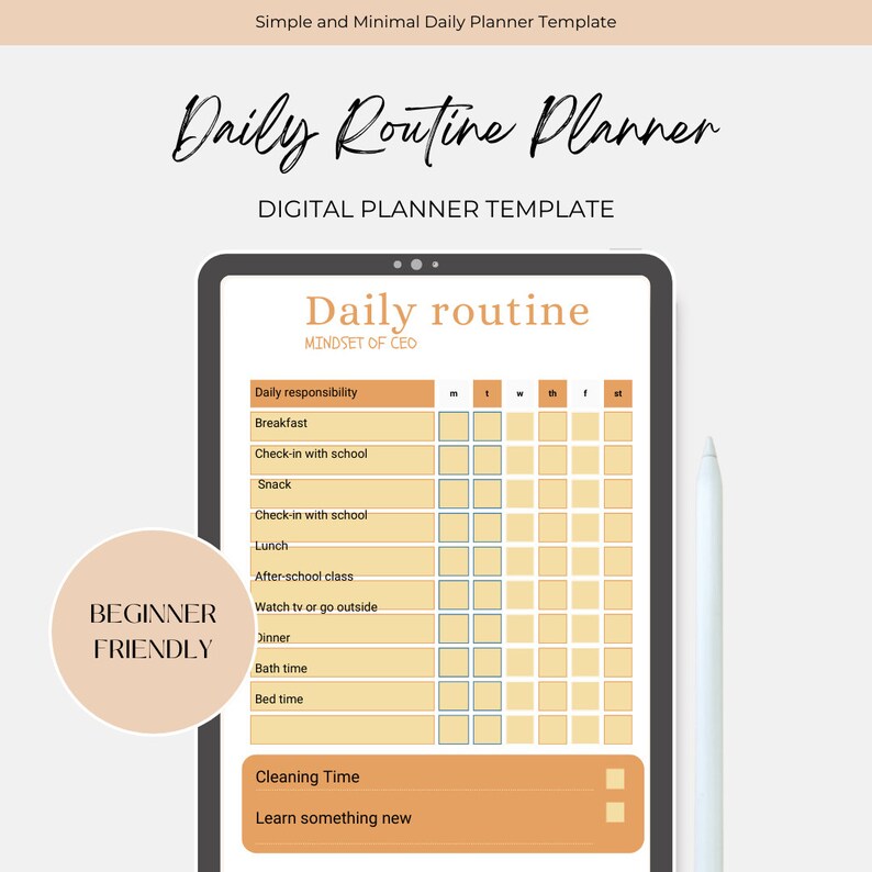 Daily Routine Planner for Kids, Morning and Evening Routine Planner PDF ...