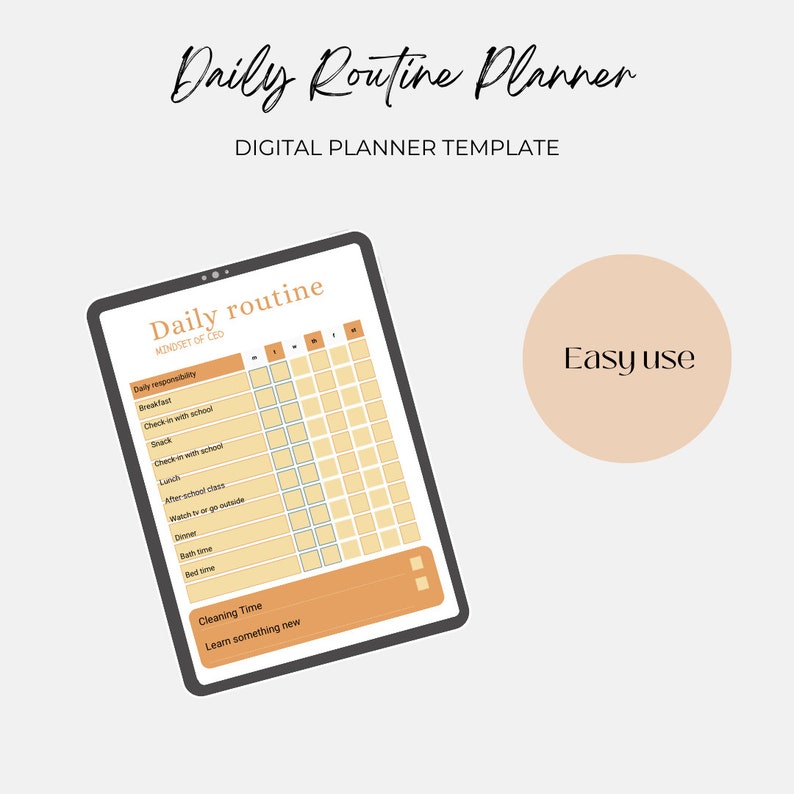 Daily Routine Planner for Kids, Morning and Evening Routine Planner PDF ...