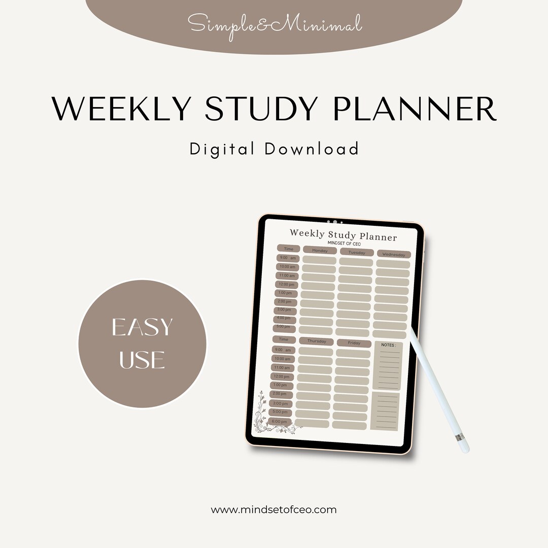 Study Planner, Digital Study Planner, Weekly, Planners for Student ...