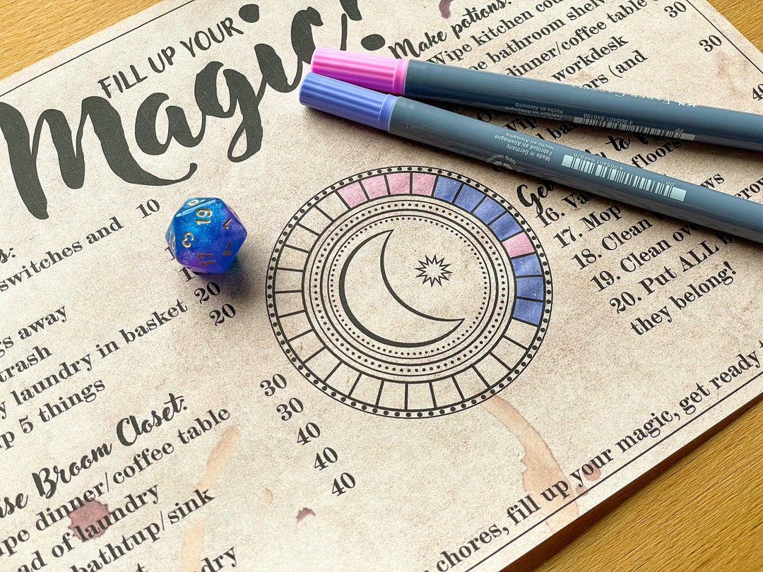 Magic Chore Chart Fill up Your Magic Fantasy Chore Chart - Etsy
