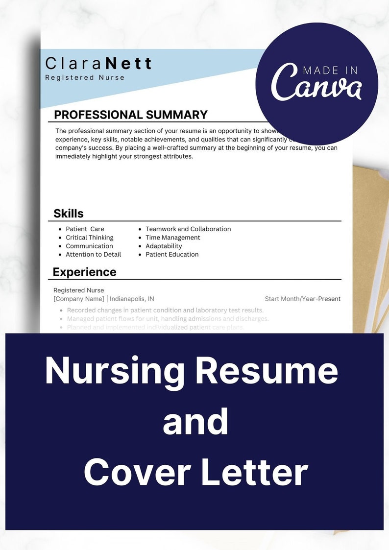 Professional Nurse Resume Template, for New Grad Nurses and Nurses With ...