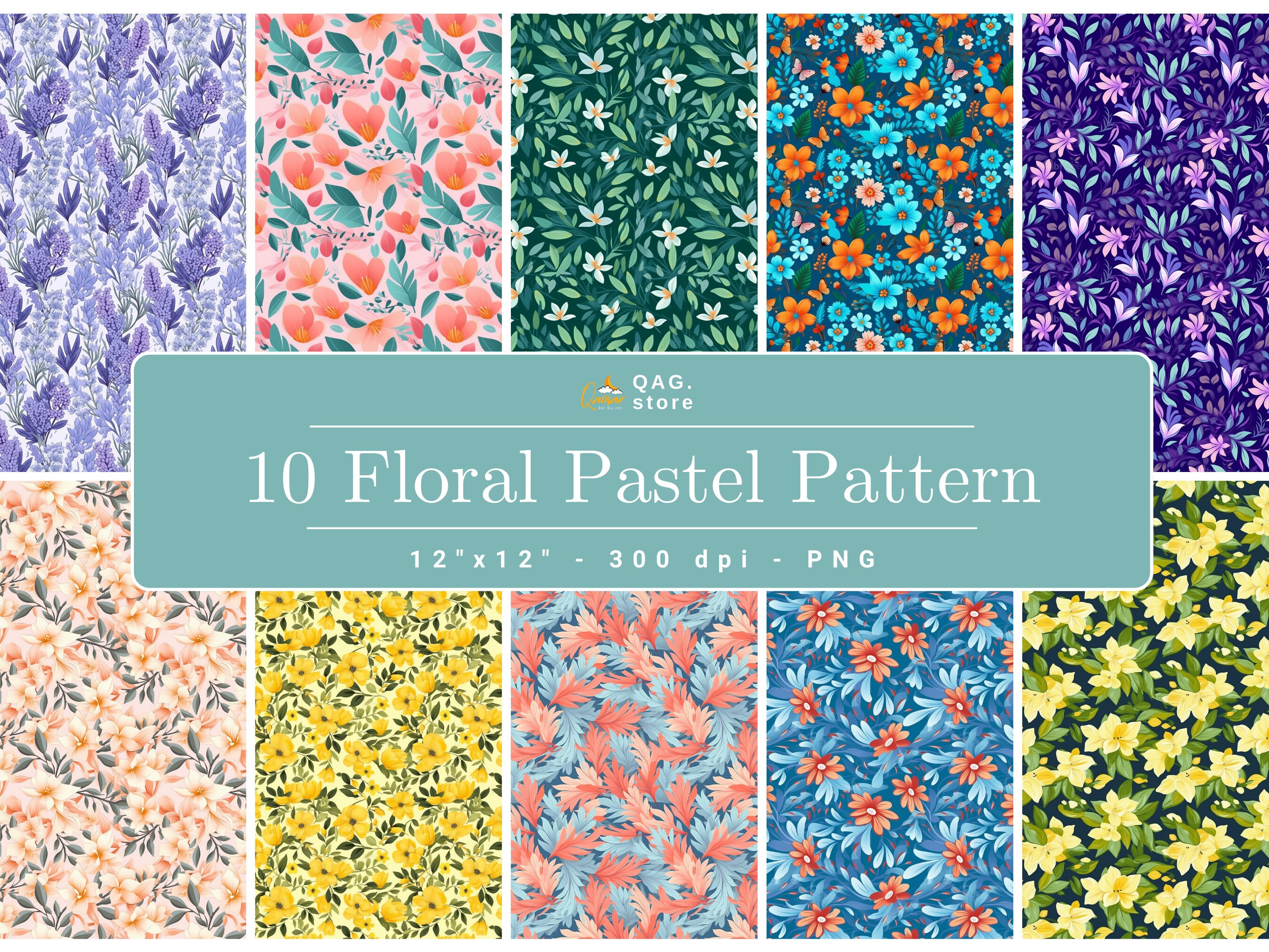 Floral Pastel Pattern - Soft Color - PNG - Stationery and Crafting ...