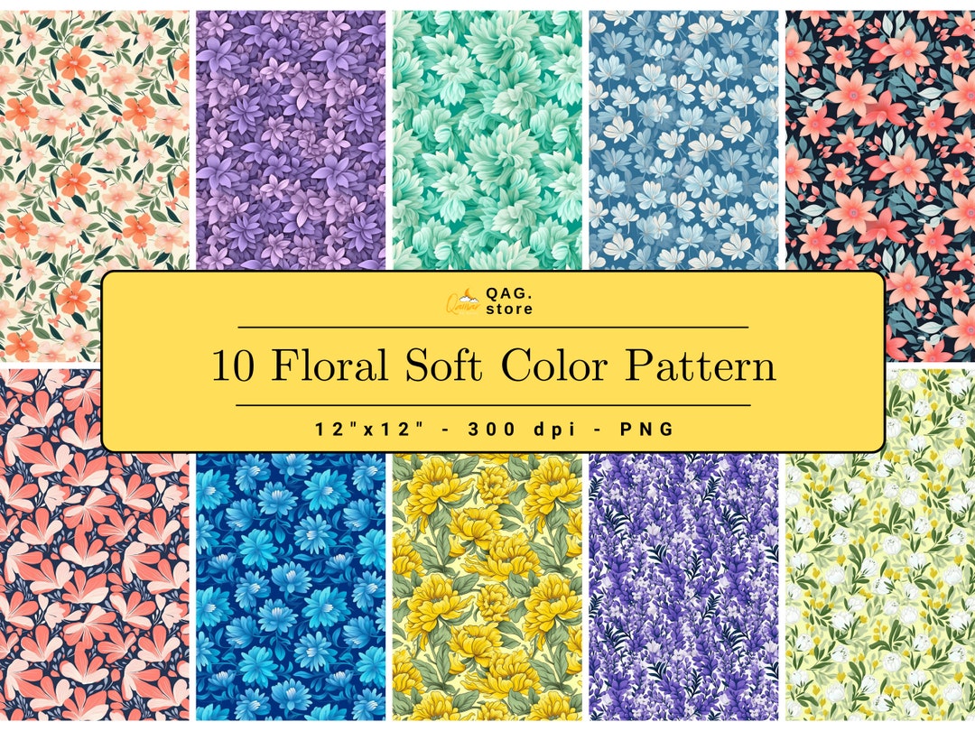 Floral Soft Color Pattern - PNG - Stationery and Crafting - Print - Art ...