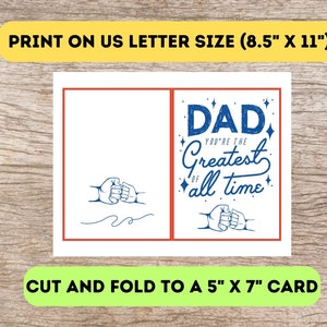 Dad You Are the Greatest Father's Day Celebration Card 5 X 7 Inches ...