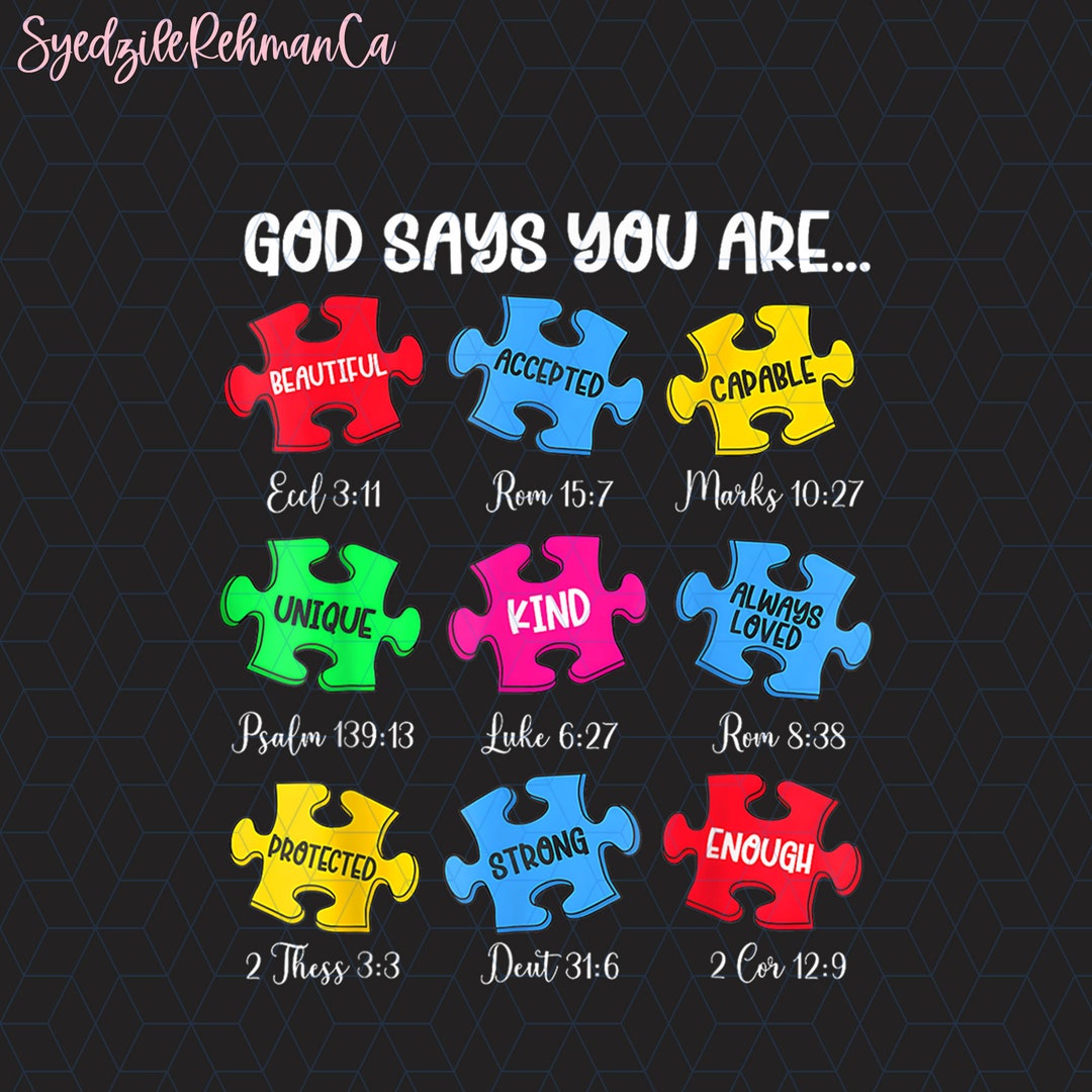 God Says You Are Autism Png, Christian Autism Png, Autism Bible Verse ...