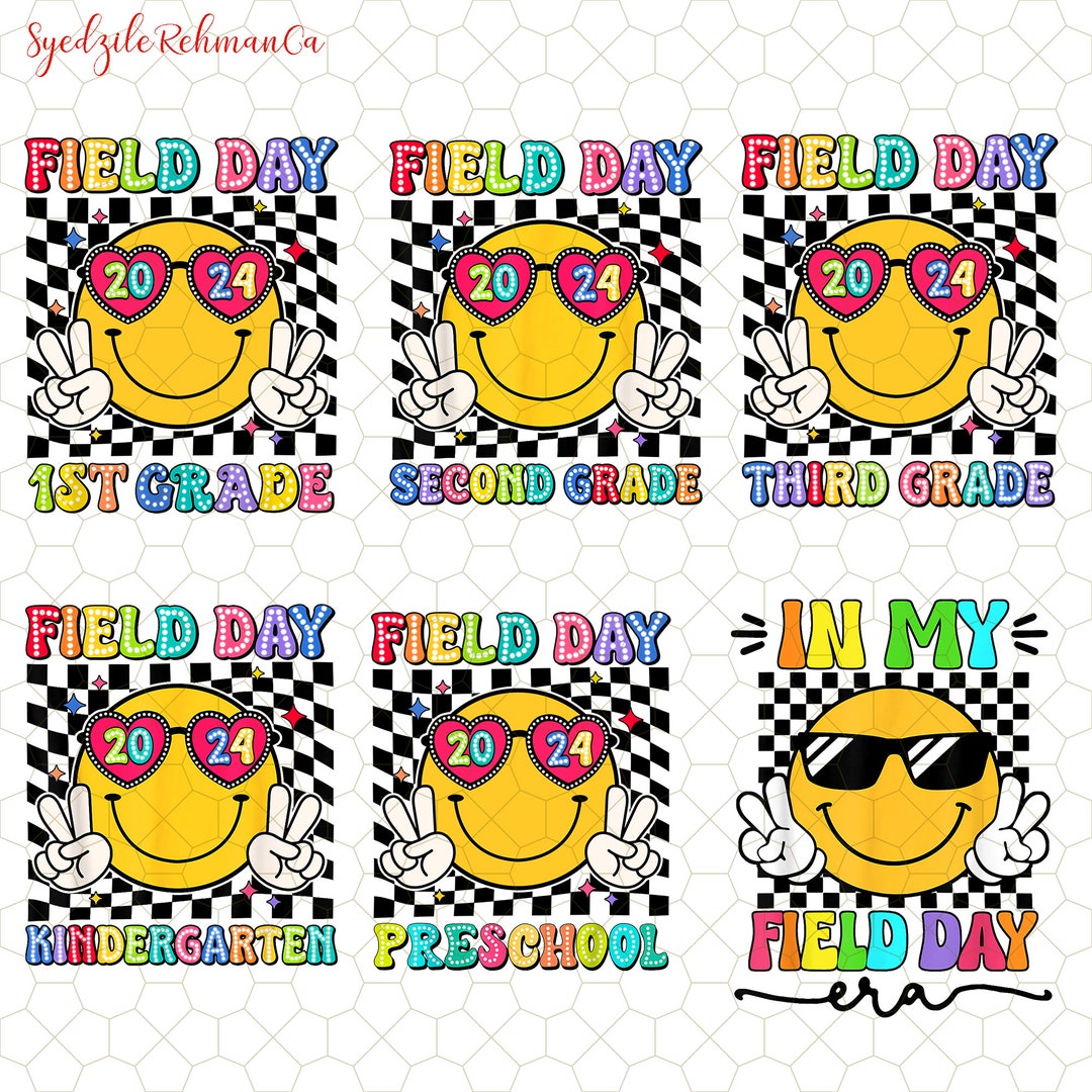 Bundle Field Day 2024 1st Grade Fun Day Sunglasses Field Trip Dots Png ...