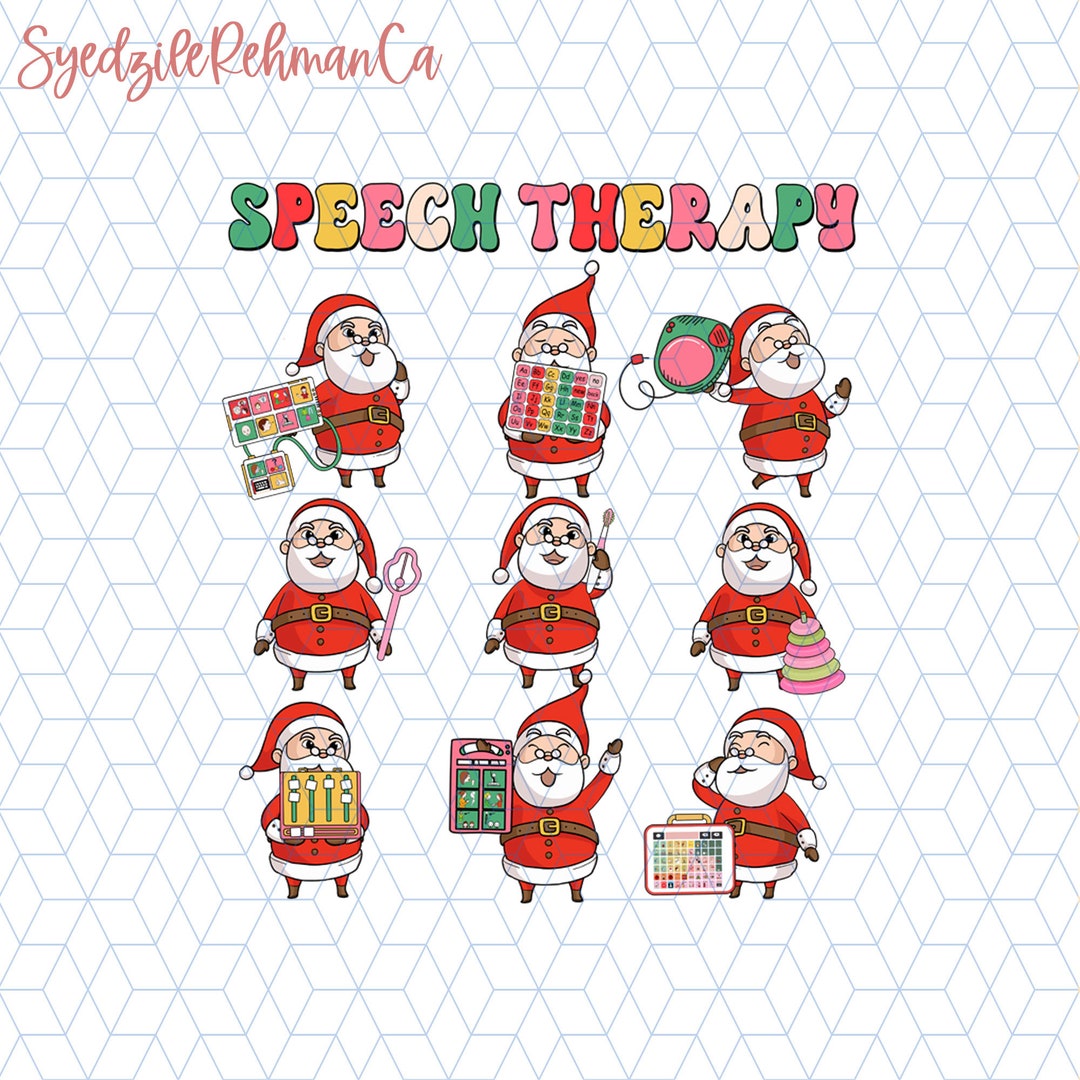 Speech Therapy Christmas Png, Speech Santa Squad Png, SLP Santa Squad ...