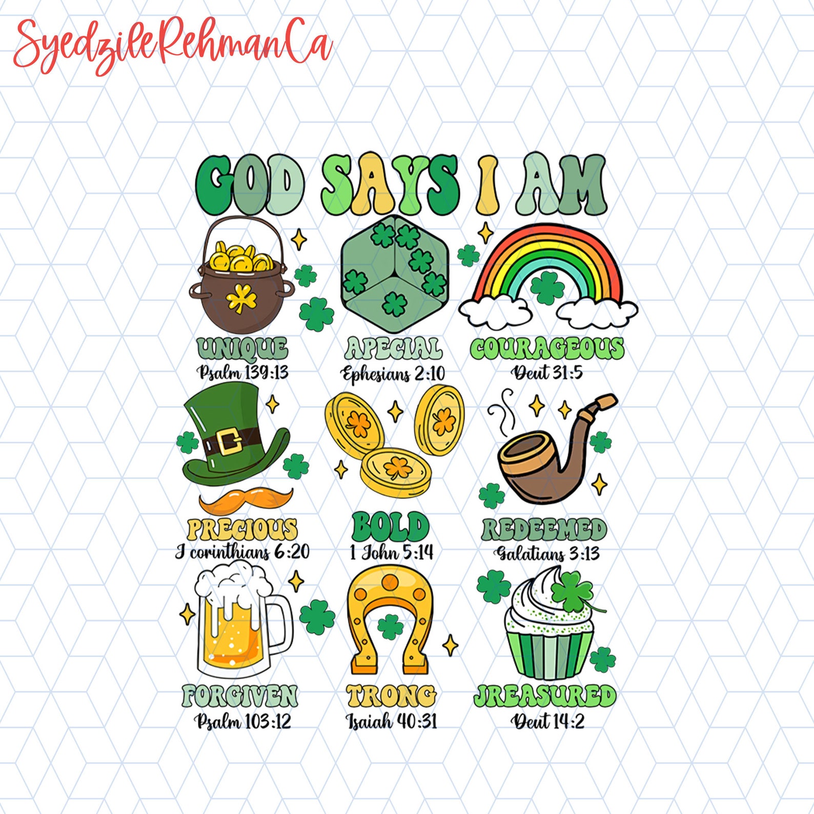 God Says I Am St Patrick's Day Png, Shamrock St Patricks Day Png ...
