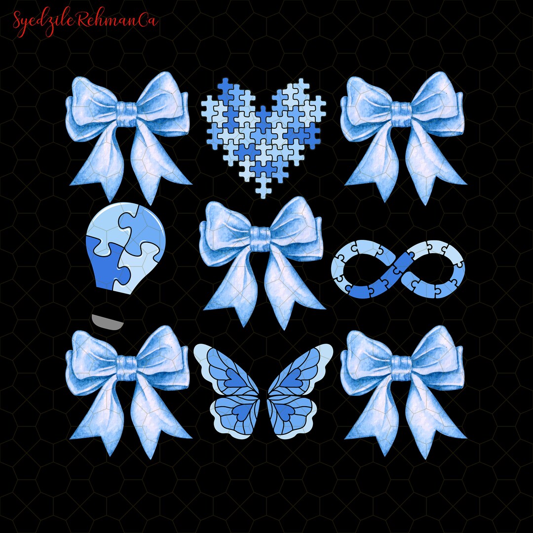 Proud Autism Bow Mama Png, Coquette Bow Autism Png, Autism Ribbon ...