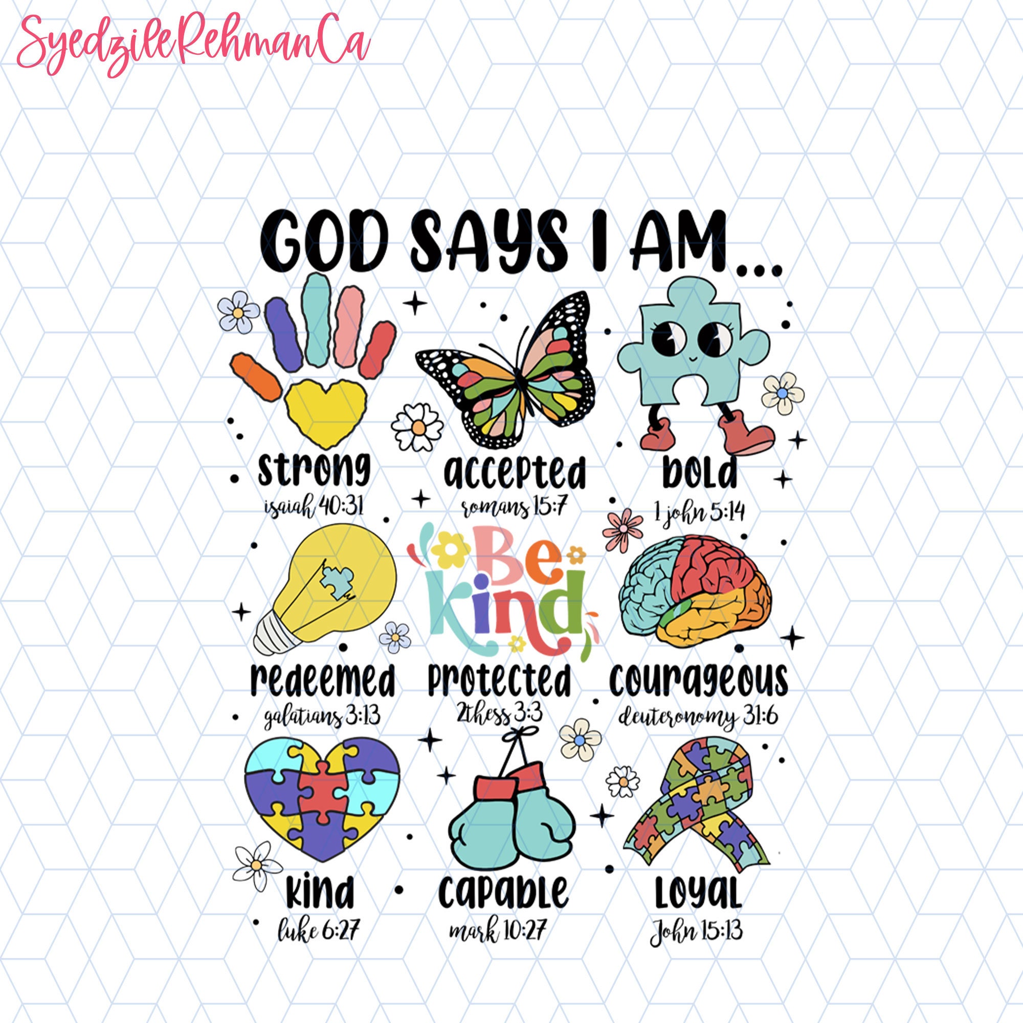 God Says I Am Autism Png, Christian Autism Png, Autism Bible Verse Png ...