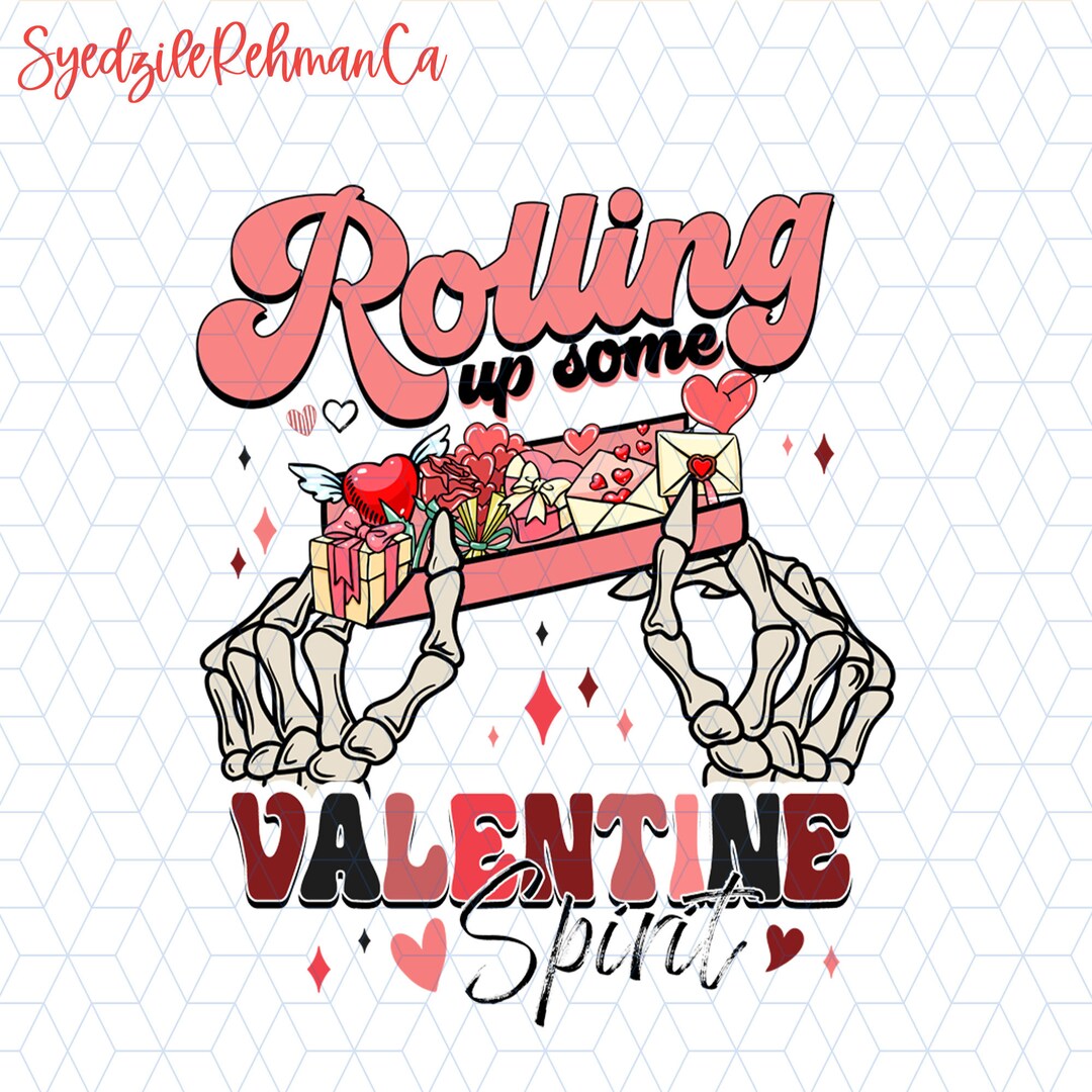 Rolling up Some Valentine Spirit Png, Skeleton Hand Valentine Png ...