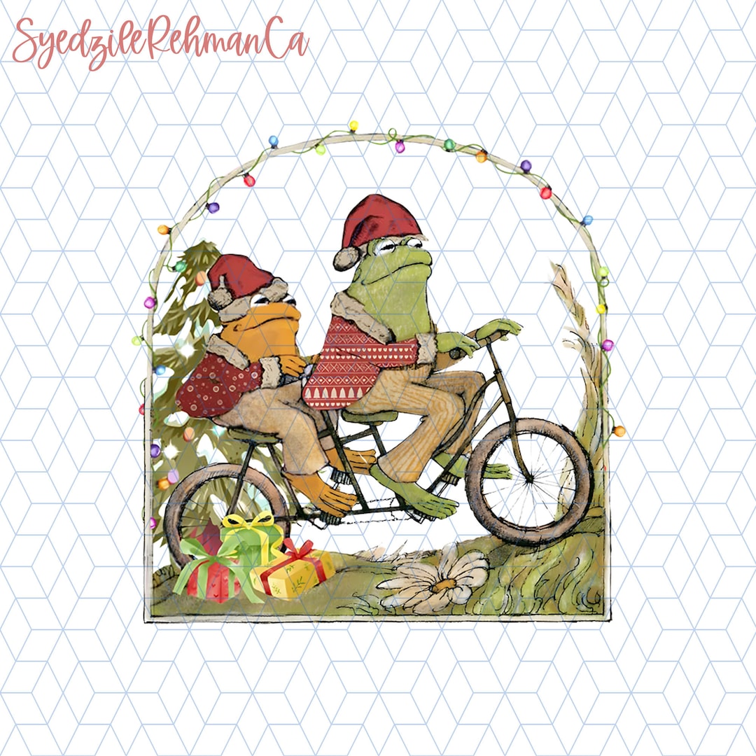 Frog Christmas Png, Christmas Frog and Toad Png, Vintage Christmas Frog ...
