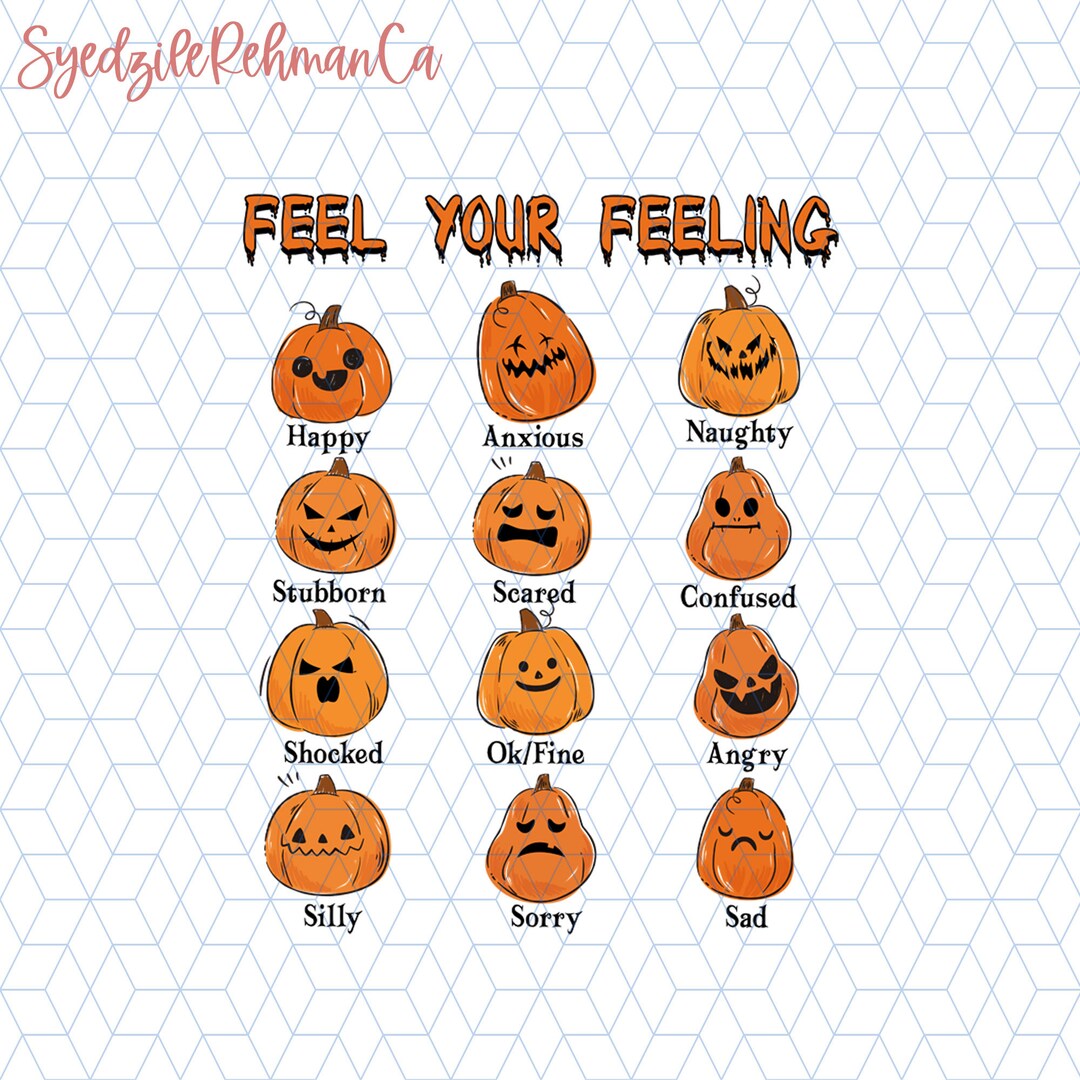 Feel Your Feeling Pumpkin Png, Mental Health Pumpkin Png, Cute Pumpkin ...