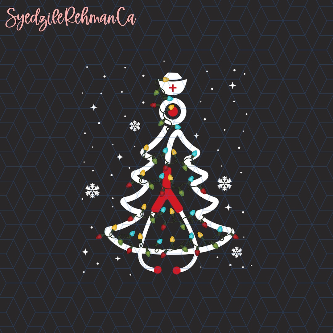 Stethoscope Christmas Tree Png Nurse Christmas Png Doctor - Etsy