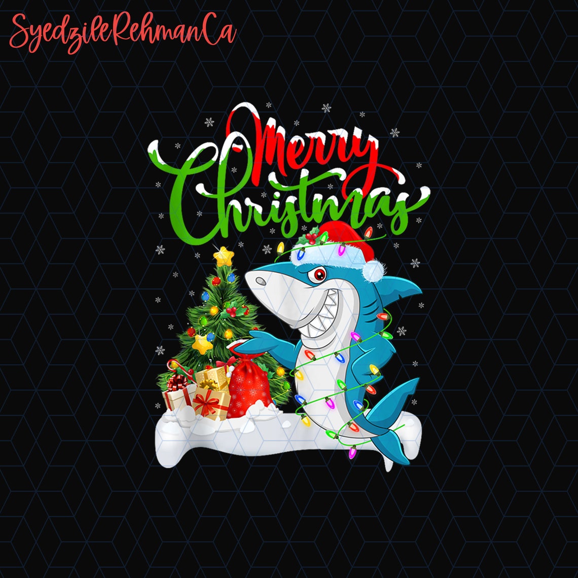Shark Santa Hat Christmas Png, Merry Sharkmas Christmas Png, Funny ...