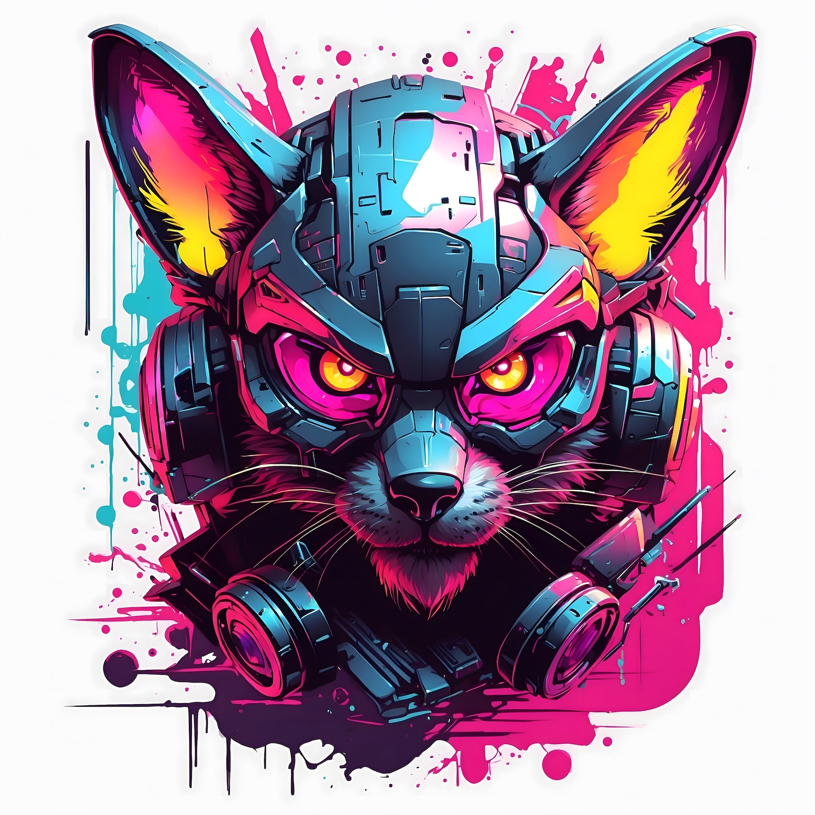 Cyberpunk Animals Printable Collection | 4 Animal Splash Arts | 2 JPEG ...