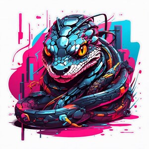 Cyberpunk Animals Printable Collection | 4 Animal Splash Arts | 2 JPEG ...