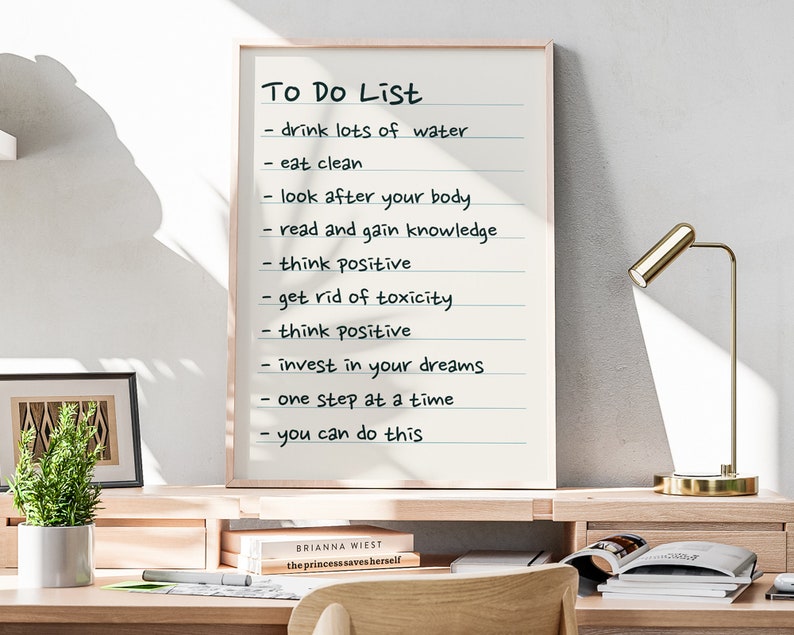 To Do List Wall Art Motivational Hand Written Notes Poster ...