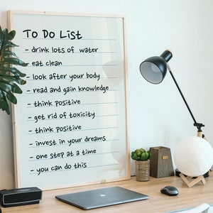 To Do List Wall Art Motivational Hand Written Notes Poster ...