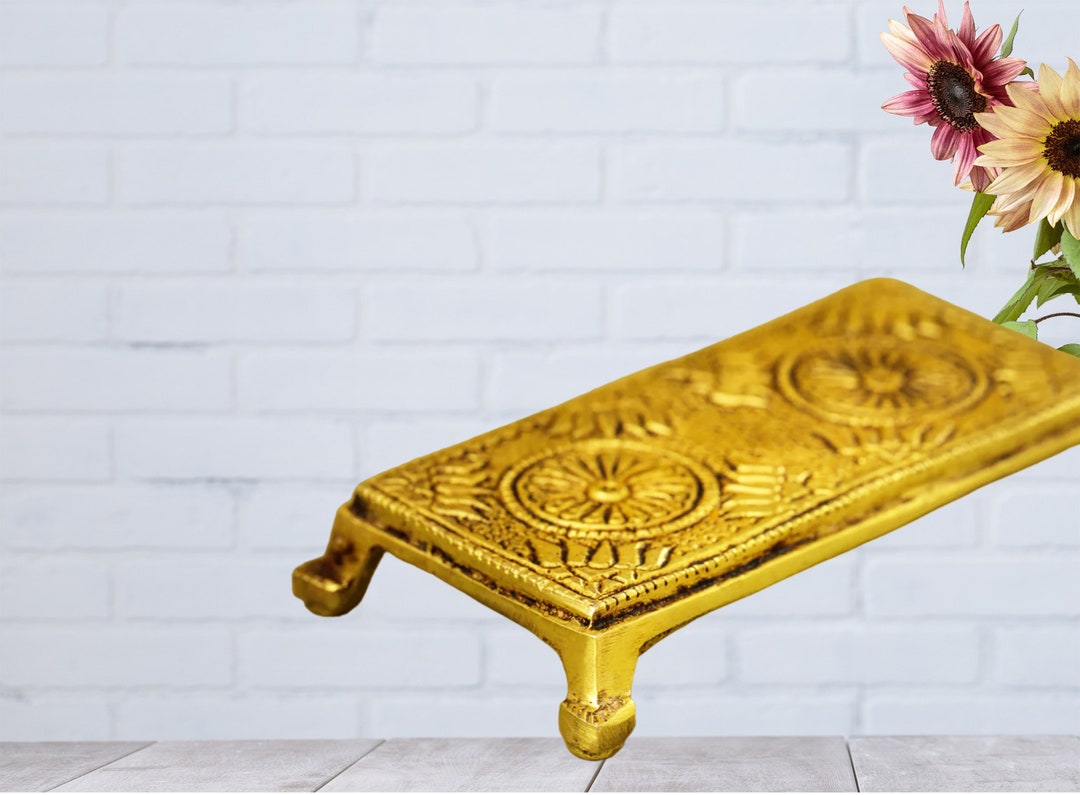 Brass Pooja Mandir Chowki Peetha Peeta God's Stool 4.2 Inches small ...
