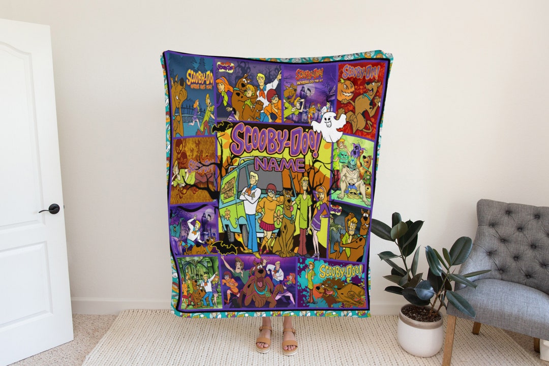Custom Name Scooby-doo Sherpa Blanket, Scooby Doo Ruh Roh Quilt, Scooby ...