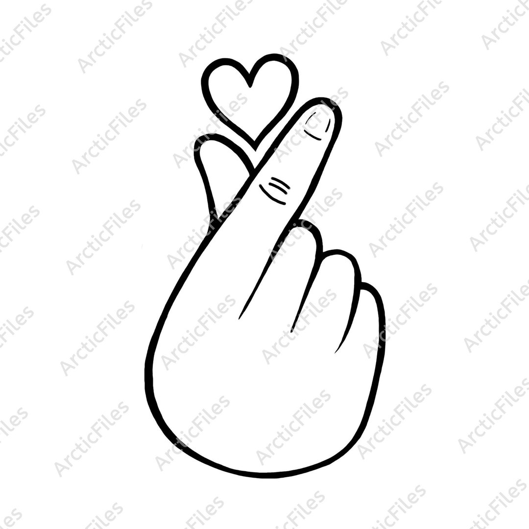 K-pop Finger Heart SVG, PNG Digital File for Cricut, Silhouette ...