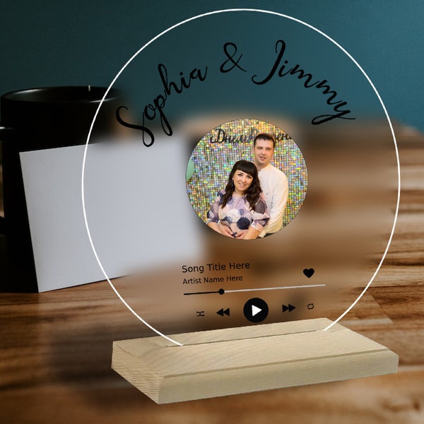 Acrylic Record With Wooden Stand - Etsy