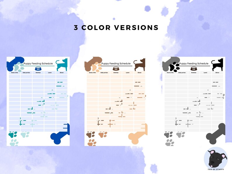 Puppy Feeding Schedule| Printable Pet Planner, Digital Download ...